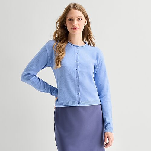 Click here for A.N.A Womens Crew Neck Long Sleeve Button Striped... prices