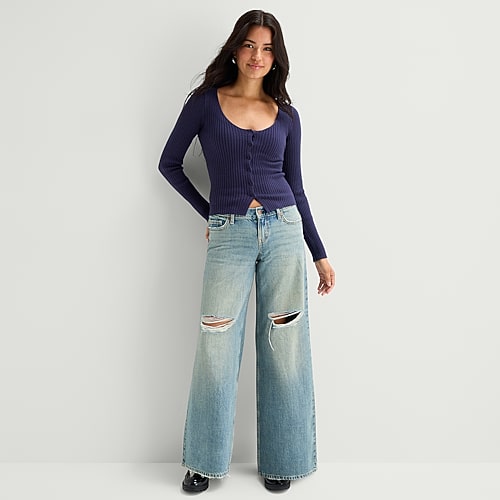 Click here for Arizona Womens Juniors Low Rise Baggy Fit Jean  4... prices