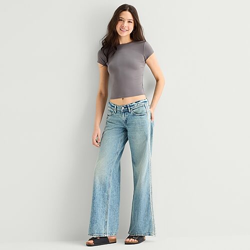 Click here for Arizona Womens Juniors Low Rise Baggy Fit Jean  0... prices