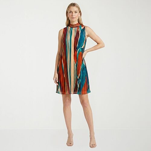 Click here for London Times Womens Midi High Neck Sleeveless Abst... prices