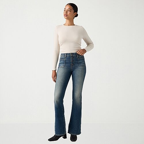 Click here for Levis Womens 726 High Rise Patch Pocket Flare Jean... prices