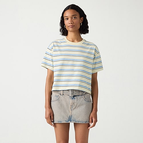 Click here for Levis Womens Crewneck Cropped T-Shirt - Ozzy Strip... prices