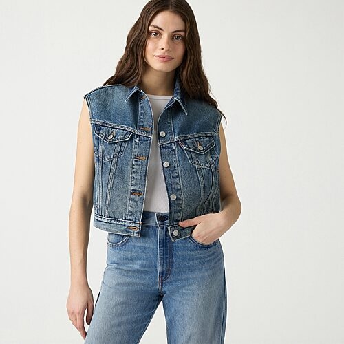 Click here for Levis Womens Shruken 90s Vest  Small  Blue prices