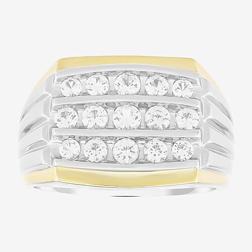 Click here for Mens Lab Created White Sapphire 14K Gold Over Silv... prices