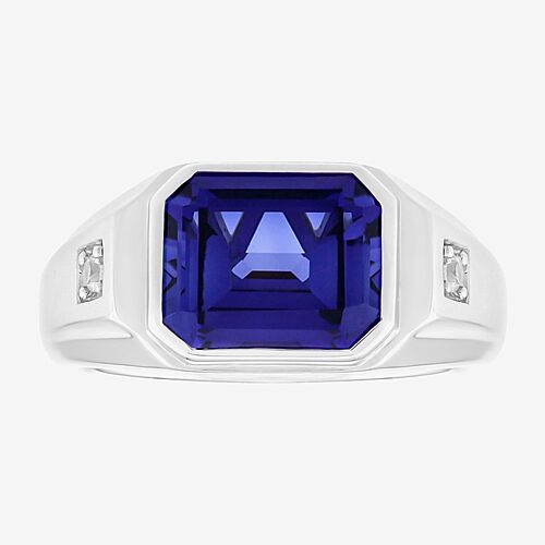 Click here for Mens Lab Created Blue Sapphire Sterling Silver Fas... prices