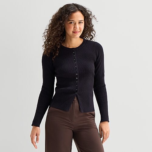 Click here for A.N.A Womens Crew Neck Long Sleeve Button Cardigan... prices