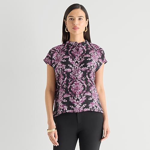 Click here for Worthington Womens Henley Neck Short Sleeve Blouse... prices