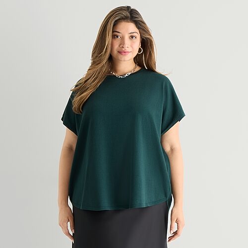 Click here for Worthington Plus Womens Crew Neck Short Sleeve Pul... prices