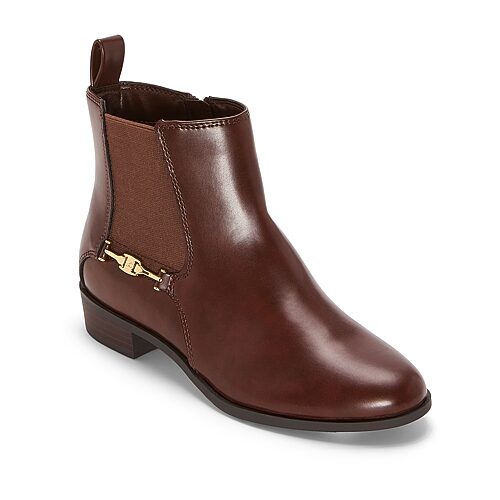 Liz Claiborne Womens Lc Rona Block Heel Booties  10 Medium  Brown