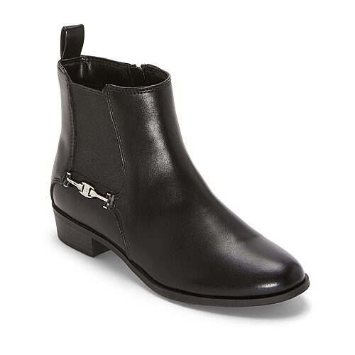 Liz Claiborne Womens Lc Rona Block Heel Booties  5 1/2 Medium  Black
