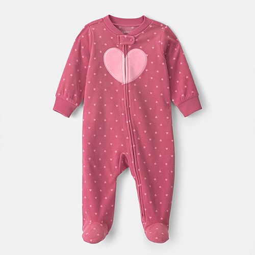 Click here for Carters Baby Girls Heart Fleece 2-Way Zip Sleep &... prices