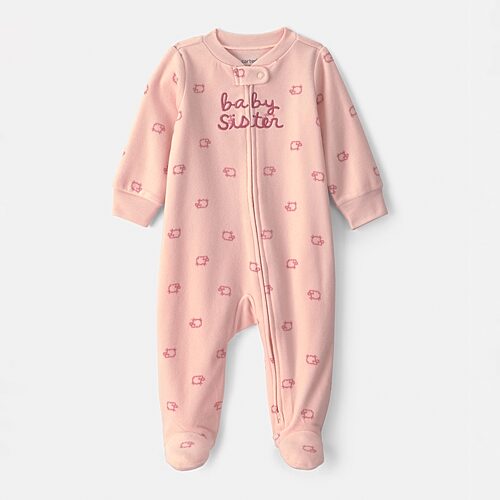 Click here for Carters Baby Girls Baby Sister Fleece 2-Way Zip Sl... prices