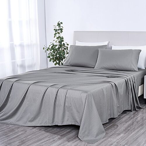 Click here for Kathy Ireland 500TC Damask Stripe Sheet Set with O... prices
