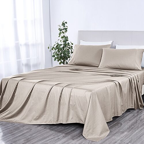 Click here for Kathy Ireland 500TC Damask Stripe Sheet Set with O... prices