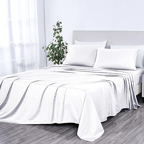 Click here for Kathy Ireland 500TC Damask Stripe Sheet Set with O... prices