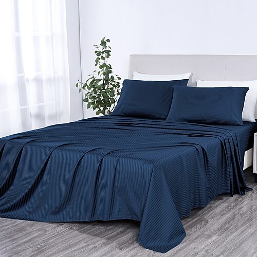 Click here for Kathy Ireland 500TC Damask Stripe Sheet Set with O... prices