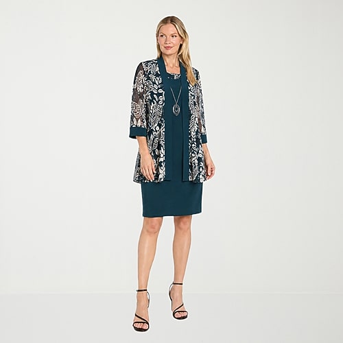 Click here for R & M Richards Womens Floral Jacket Dress with Rem... prices