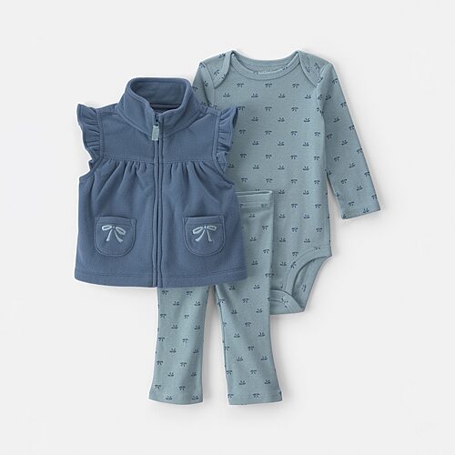 Click here for Carters Girls Bows Fleece Layering Long-Sleeve Bod... prices