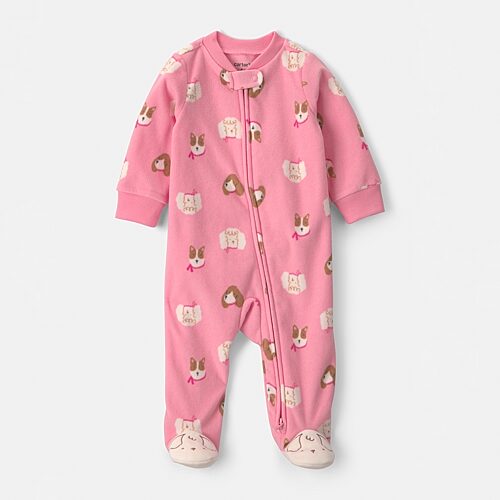 Click here for Carters Baby Girls Dog Fleece 2-Way Zip Sleep & Pl... prices