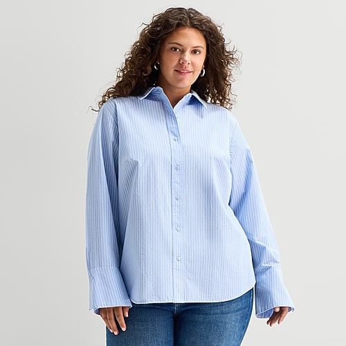 Click here for A.N.A Womens Plus Cuffed Long Sleeve Regular Fit B... prices