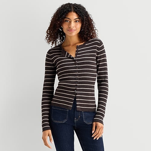 Click here for A.N.A Womens Crew Neck Long Sleeve Button Cardigan... prices