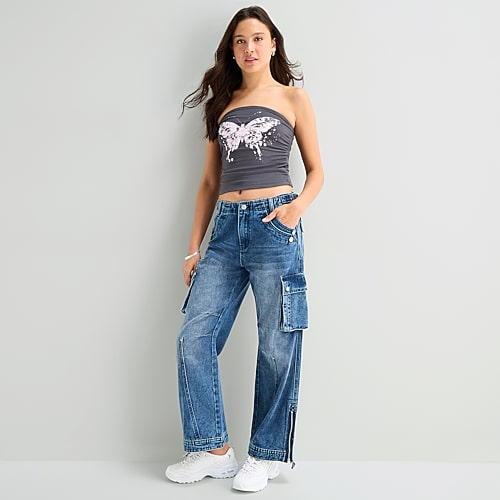 Click here for Forever 21 Womens Juniors Straight Mid Rise Cargo... prices