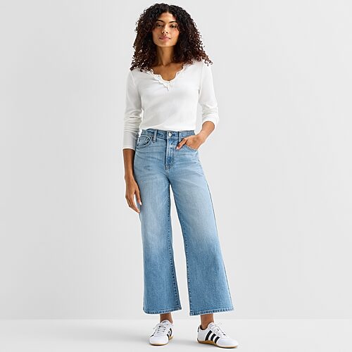 Click here for A.N.A Womens Highest Rise Wide Leg Cropped Jean  1... prices