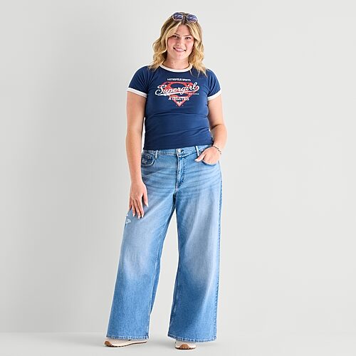 Click here for Arizona Curvy Womens Juniors Plus Low Rise Baggy F... prices