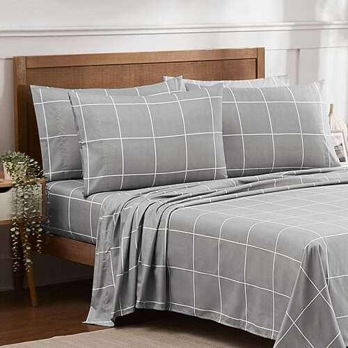 Click here for Sweet Home Collection Window Pane Printed Sheet Se... prices