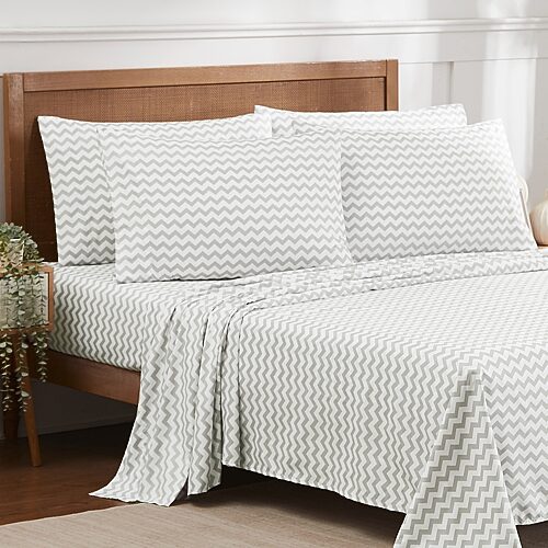 Click here for Sweet Home Collection 6pc. Printed Chevron Microfi... prices