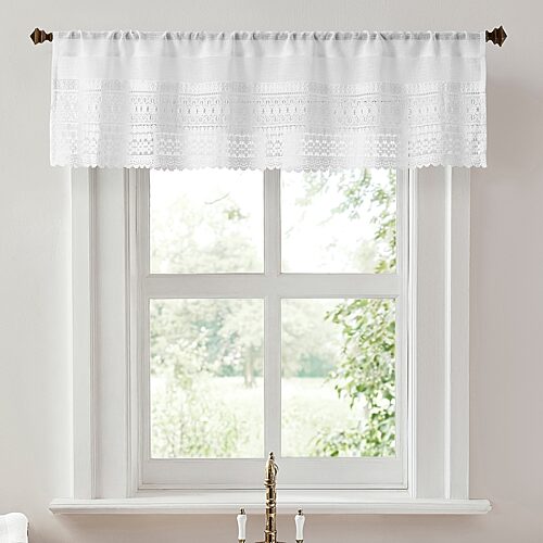 Click here for No. 918 Camille Macrame Lace Trim Sheer Rod Pocket... prices