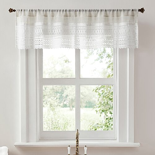 Click here for No. 918 Camille Macrame Lace Trim Sheer Rod Pocket... prices