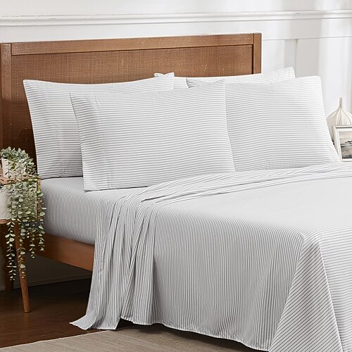 Click here for Sweet Home Collection 6pc. Pinstripe Brushed Micro... prices