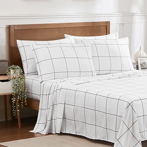 Click here for Sweet Home Collection 6pc. Window Pane Microfiber... prices