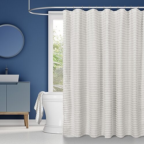 Click here for Queen Street Darby Shower Curtain  One Size  White prices