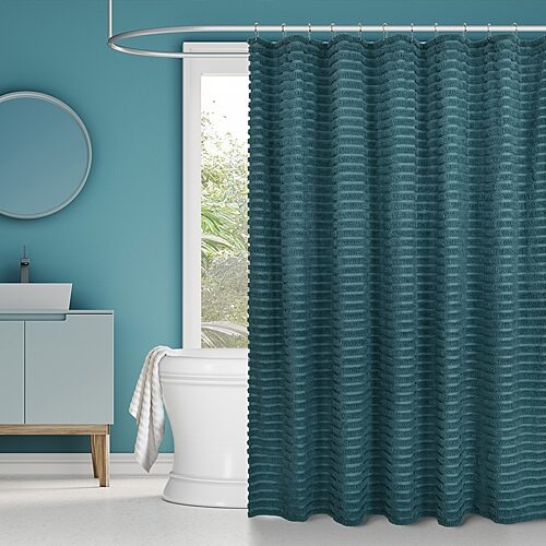 Click here for Queen Street Darby Shower Curtain  One Size  Blue prices