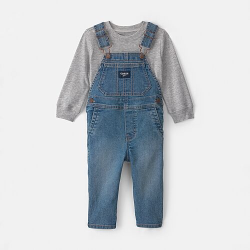 Click here for Osh Kosh Baby Boys Sleeveless Denim Jumper and T-S... prices