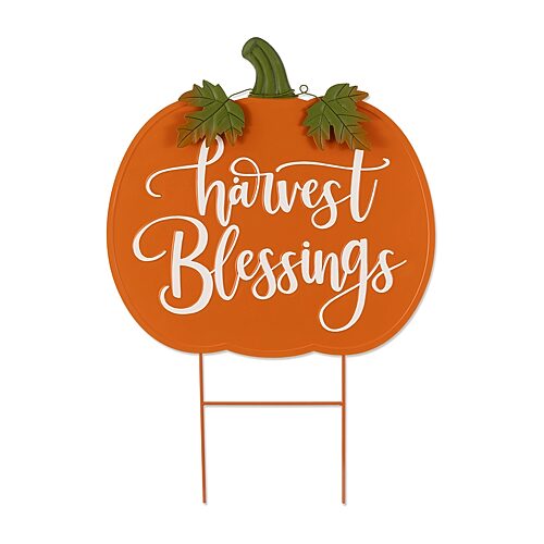 Click here for Glitzhome 24 Metal Pumpkin Thanksgiving Yard Art... prices