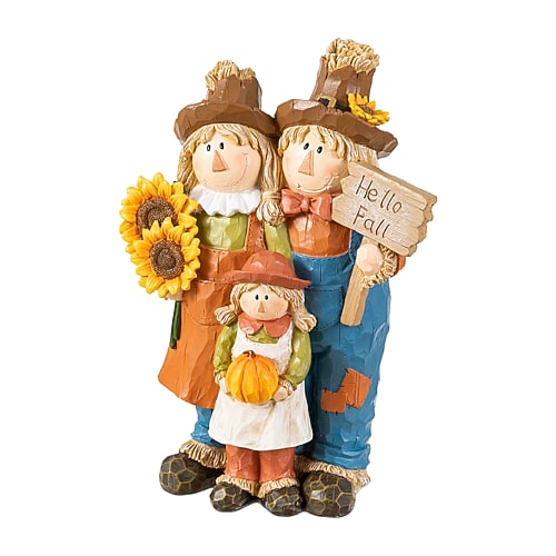 Click here for Glitzhome 11 Resin Scarecrow Family Thanksgiving T... prices