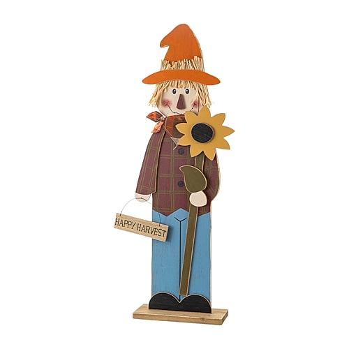 Click here for Glitzhome 36 Solid Wood Scarecrow Thanksgiving Por... prices