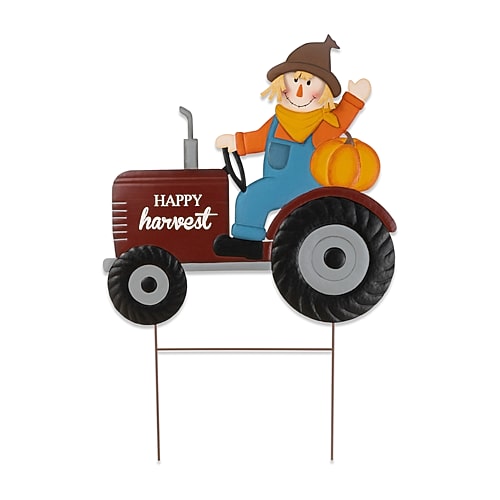 Click here for Glitzhome 30 Metal Tractor And Scarecrow Thanksgiv... prices