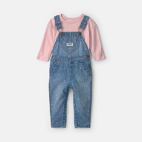 Click here for Osh Kosh Baby Girls Sleeveless Heart Denim Jumper... prices