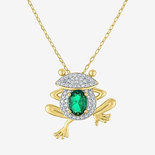 Click here for Womens Simulated Green Emerald 14K Gold Over Brass... prices