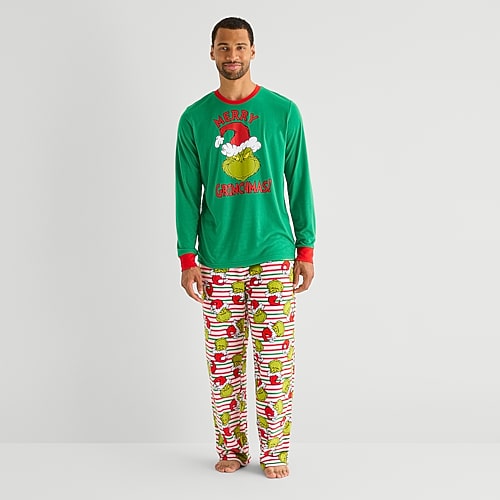 Click here for Mens Grinch Long Sleeve 2-pc. Pajama Set  Large  G... prices