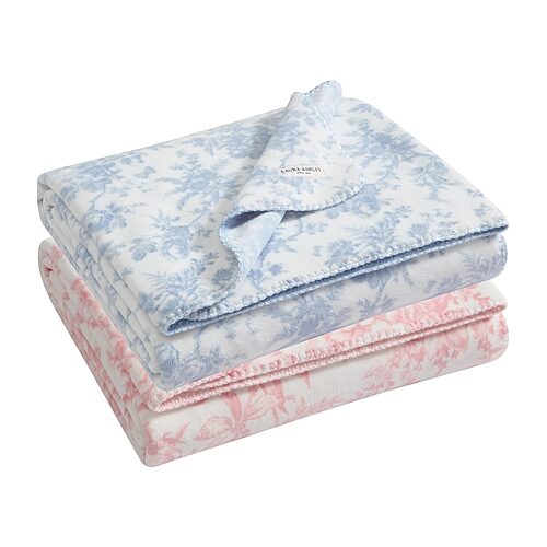 Click here for Laura Ashley Bedford Printed Plush Reversible Thro... prices