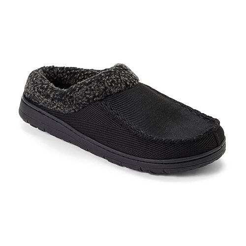 Click here for Dearfoams Mens Brendan Twill Moccasin Toe Clog Sli... prices