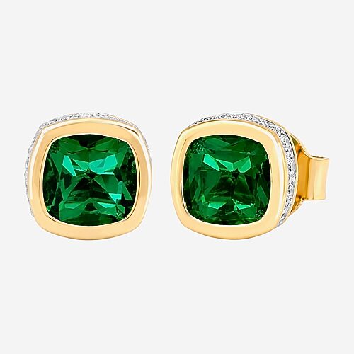 Click here for (I-J / I2-I3) Simulated Green Emerald 14K Gold Ove... prices