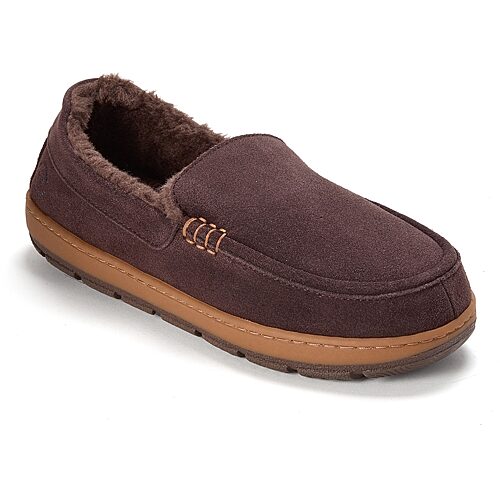 Click here for Dearfoams Fitzgerald Genuine Suede Moccasin Mens M... prices