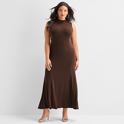 Click here for Ashley Graham Womens Plus Sleeveless Mock Neck Max... prices