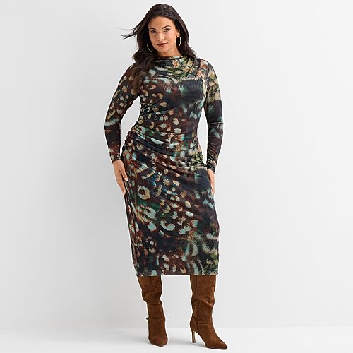 Click here for Ashley Graham Womens Plus Goddess Gather Mesh Dres... prices